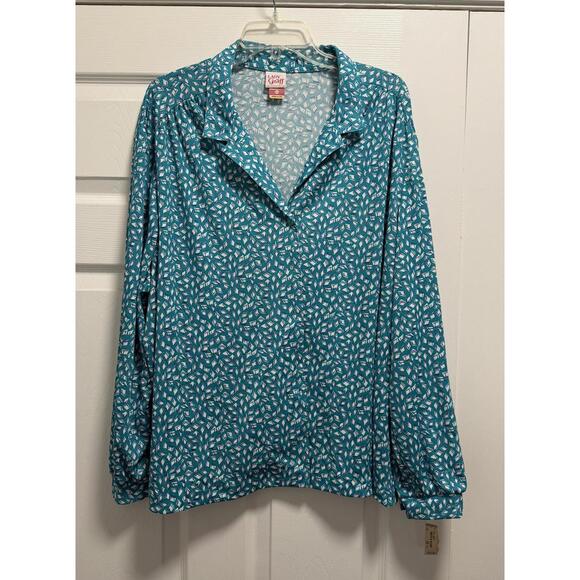 Roaman's | Tops | Vintage Lady Graff Teal Geometric Blouse Made In Usa ...